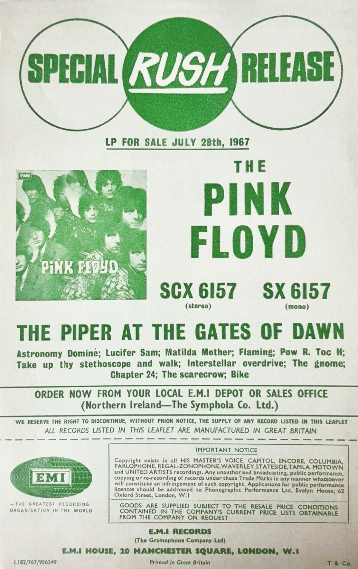 FEATURE ARTICLE - The Piper Release-Date Controversy - Syd Barrett